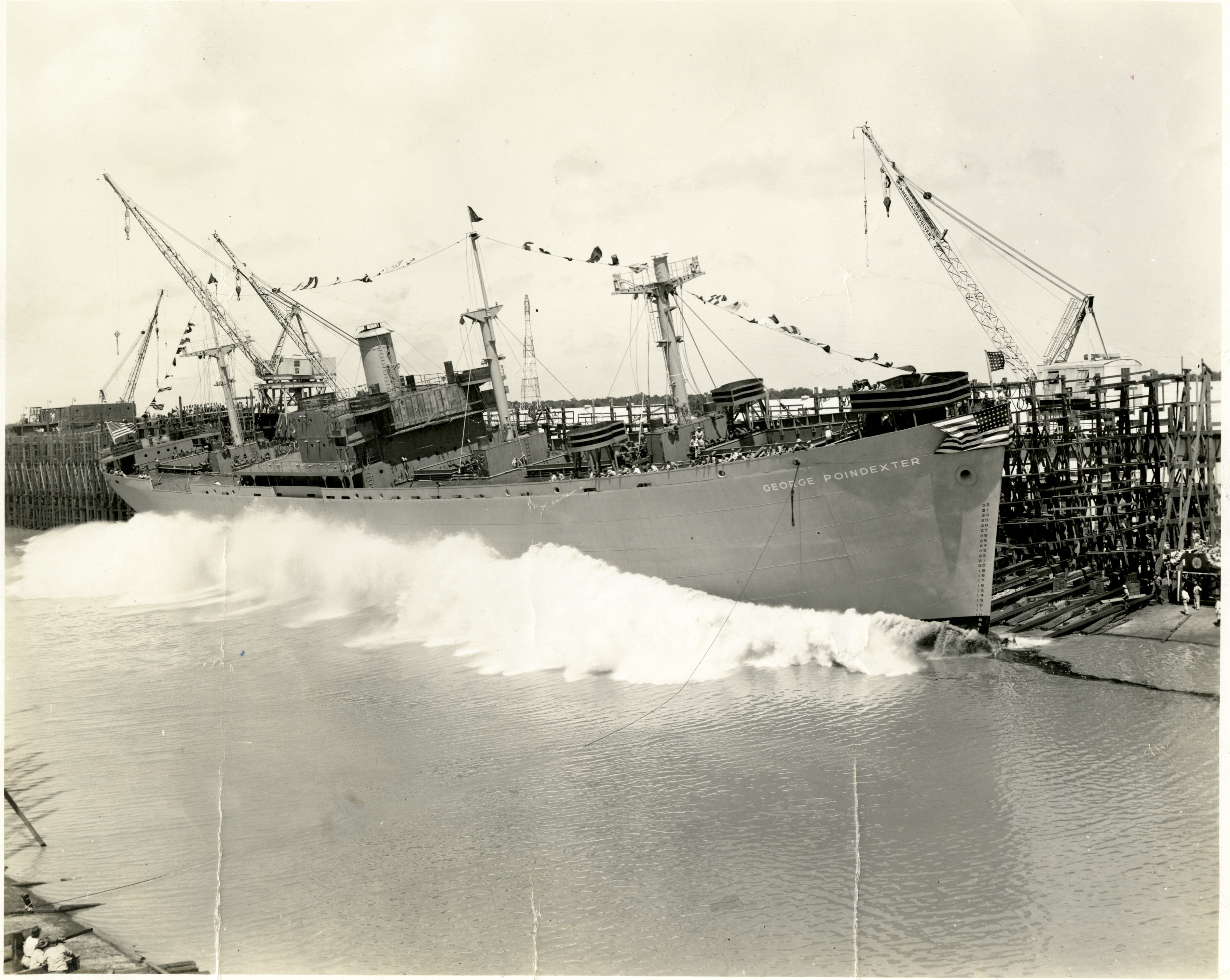 The Liberty Ship SS George Poindexter Being Launched From Delta The Liberty Ship SS George Poindexter Being Launched From Delta